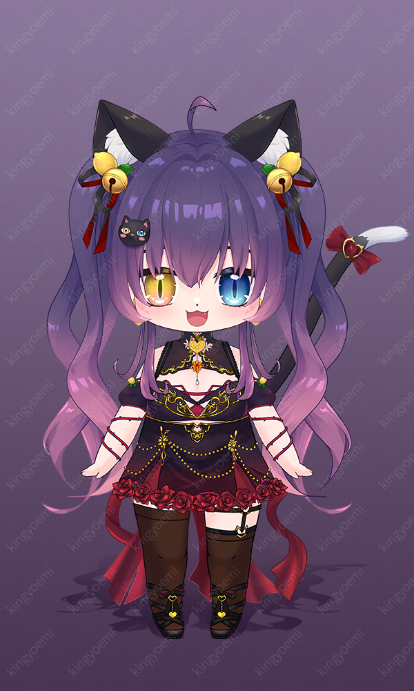 Live2D建模/V皮/Vtuber/Q版V皮/ChibI - 金魚 咲 | Clibo 同人委託平台