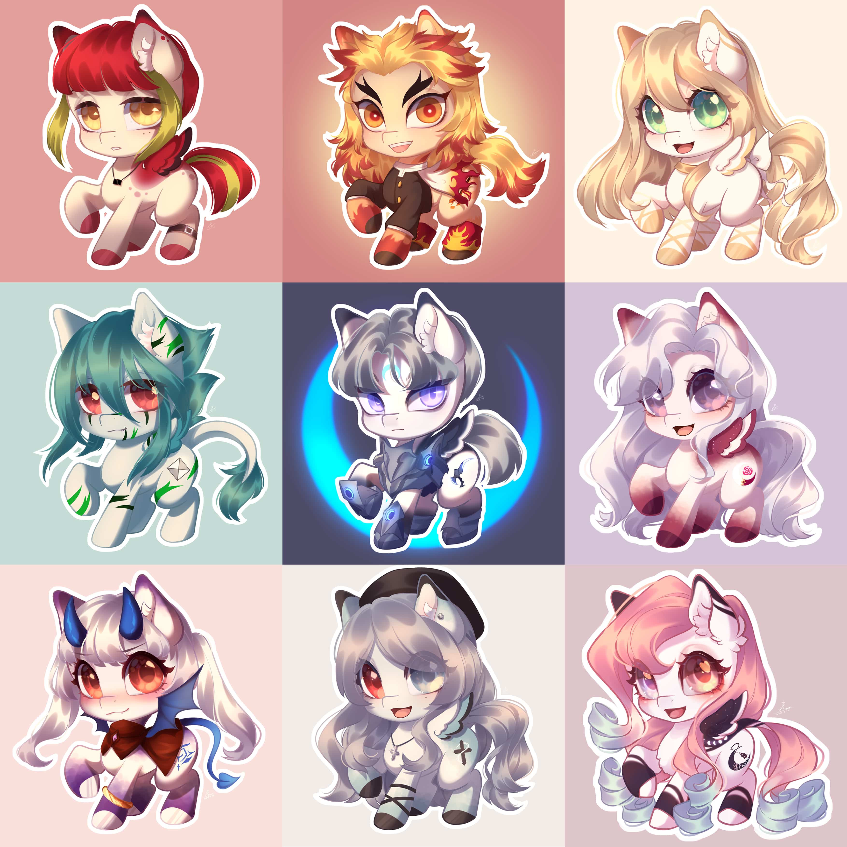 💖QQ小馬模板 / YCH💖 - 勉Mian | Clibo 同人委託平台